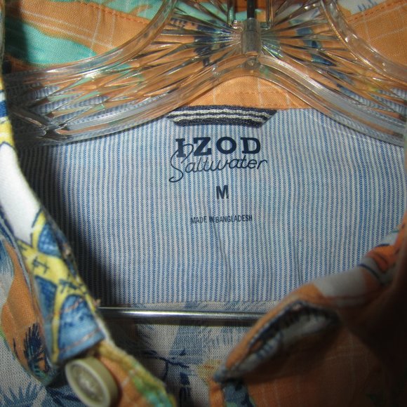 Izod | Shirts | Izod Saltwater Dockside Print Hawaiian Shirt Mens ...